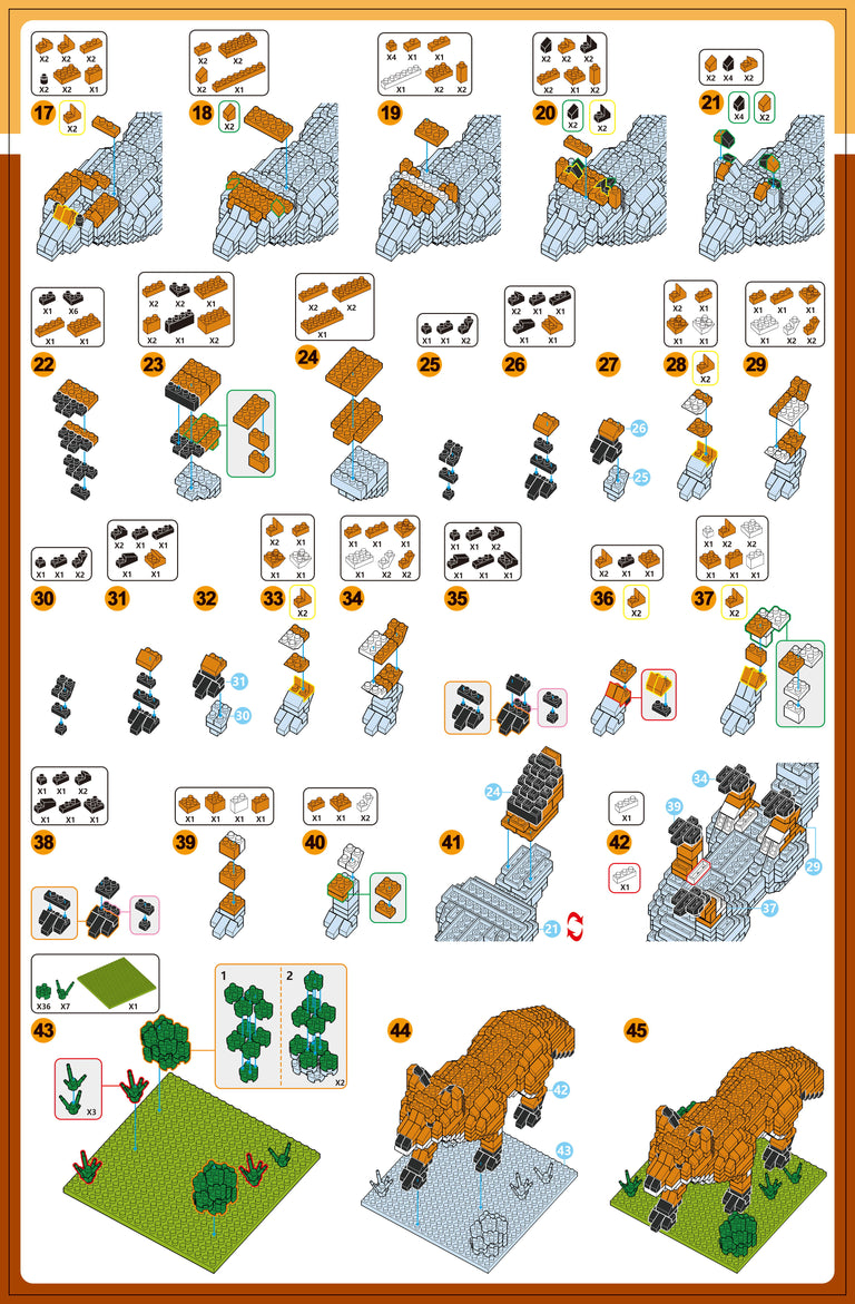 Red Fox Mini Block Set | TheMiniBlock.com